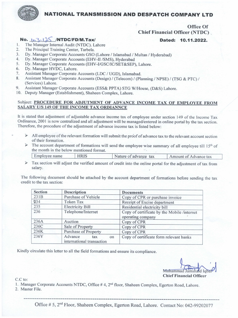 Letter For Advance Tax On Salary | PDF | Taxes | Economies