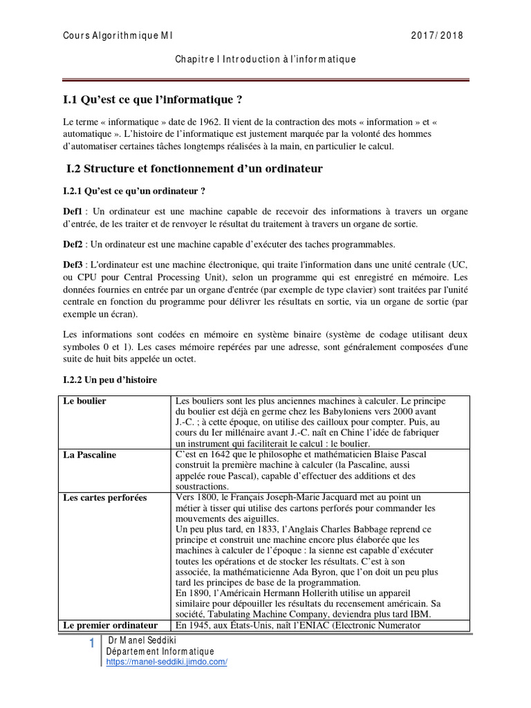 Chapitre 1 Introduction | PDF | Programme informatique | Programmation