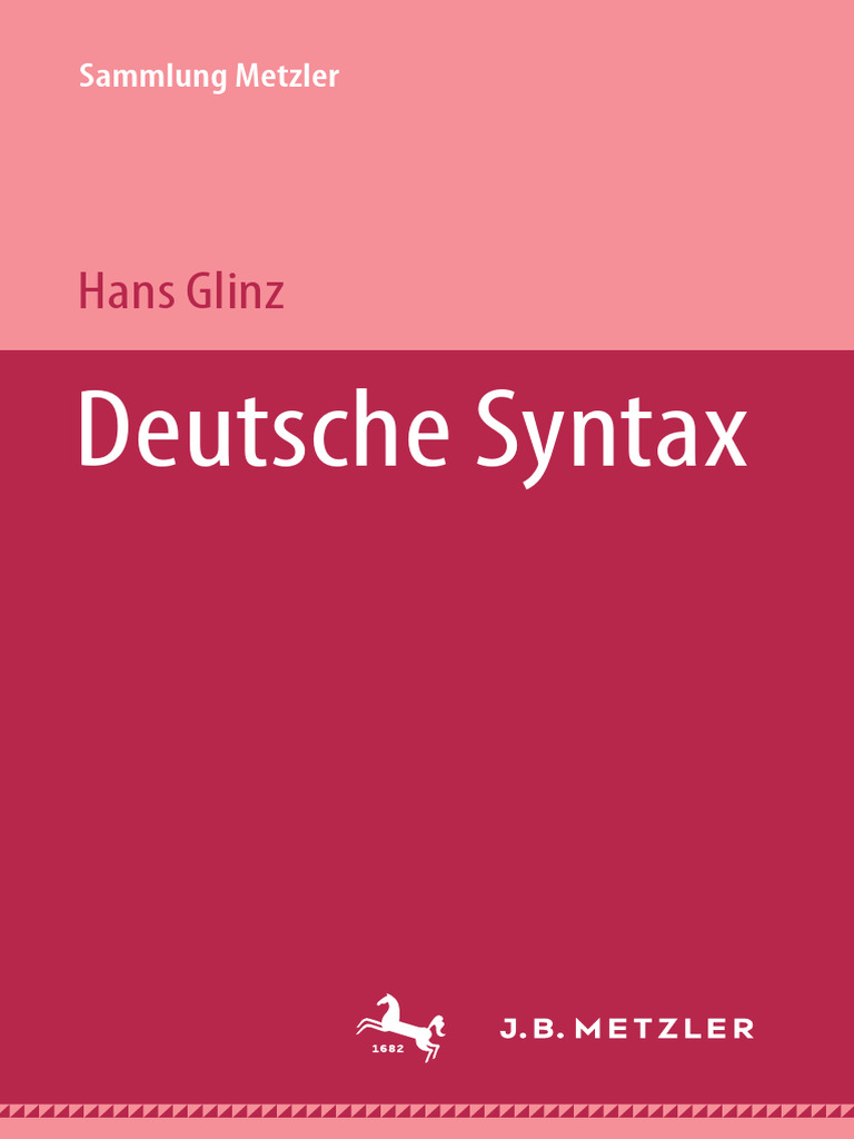 Deutsche Syntax (Hans Glinz (Auth.) ) (Z-Library) | PDF