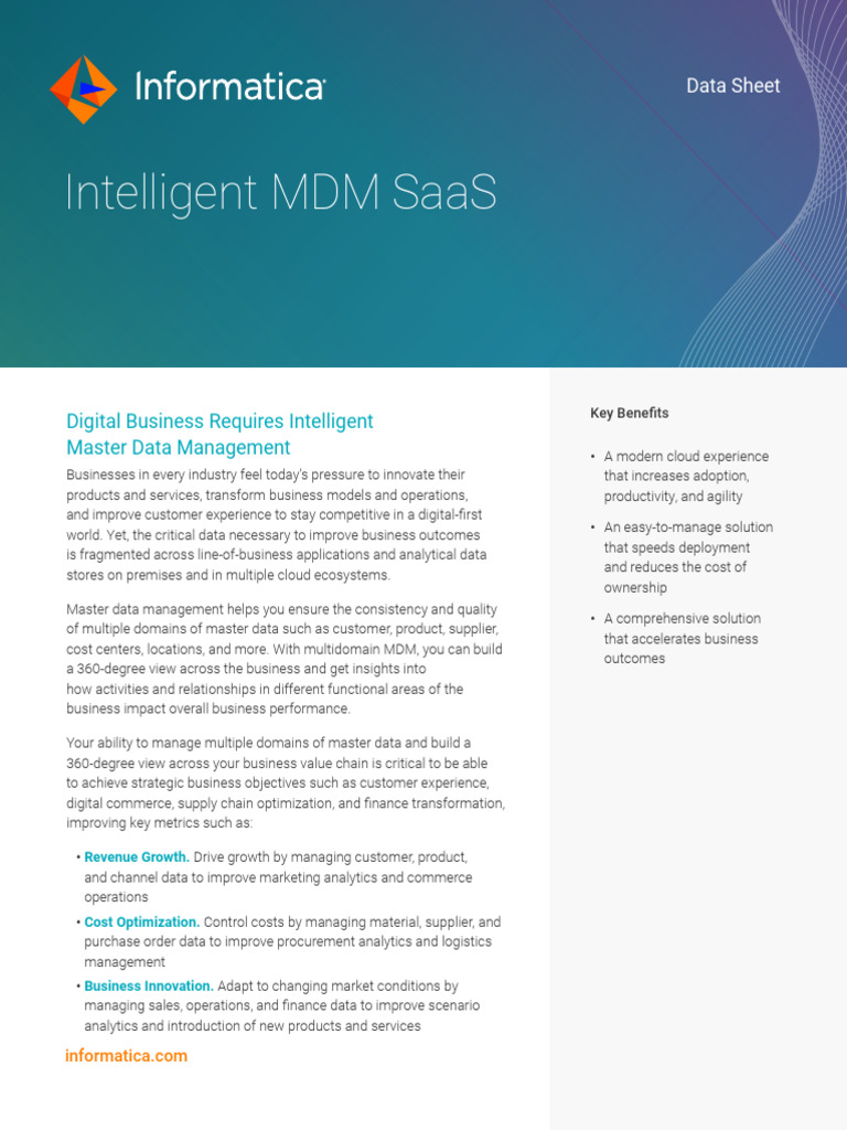 Informatica MDM SaaS | PDF | Cloud Computing | Analytics