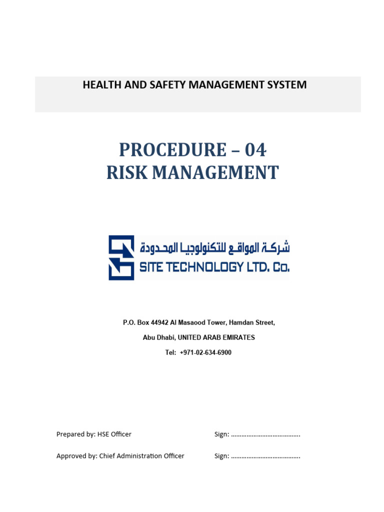 04 Risk Management | PDF | Risk | Occupational Safety And Health