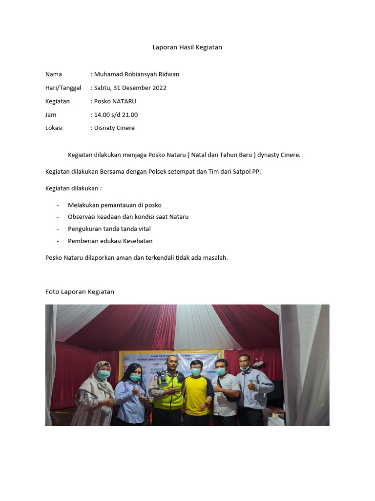 Laporan Nataru | PDF