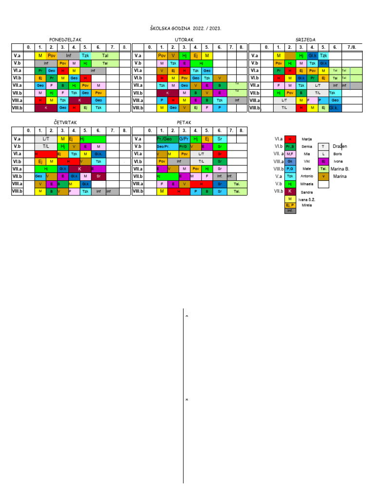 Raspored Sati 2023.2024. 3 | PDF