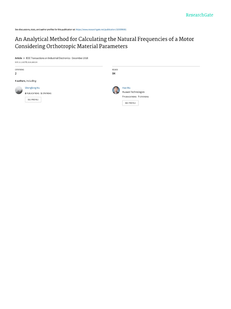 Natural Freq of A Motor Considering Orthotropic Material Properties | PDF
