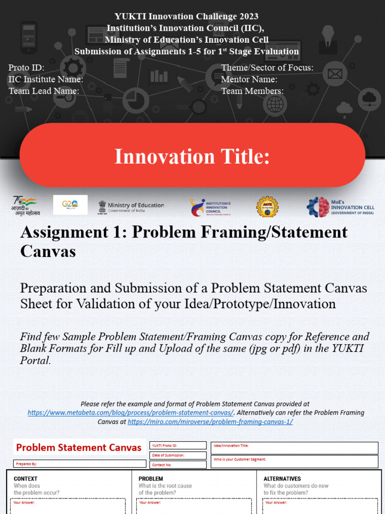 Blank Format of Assignments No 1 To 5 For Submission - YUKTI Innovaiton ...
