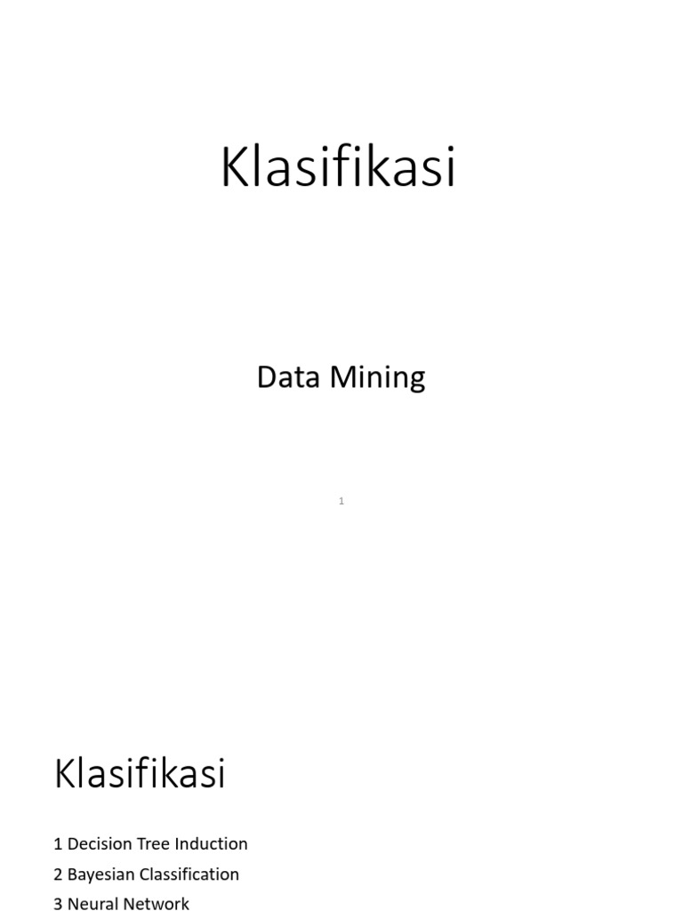Klasifikasi. Data Mining | PDF