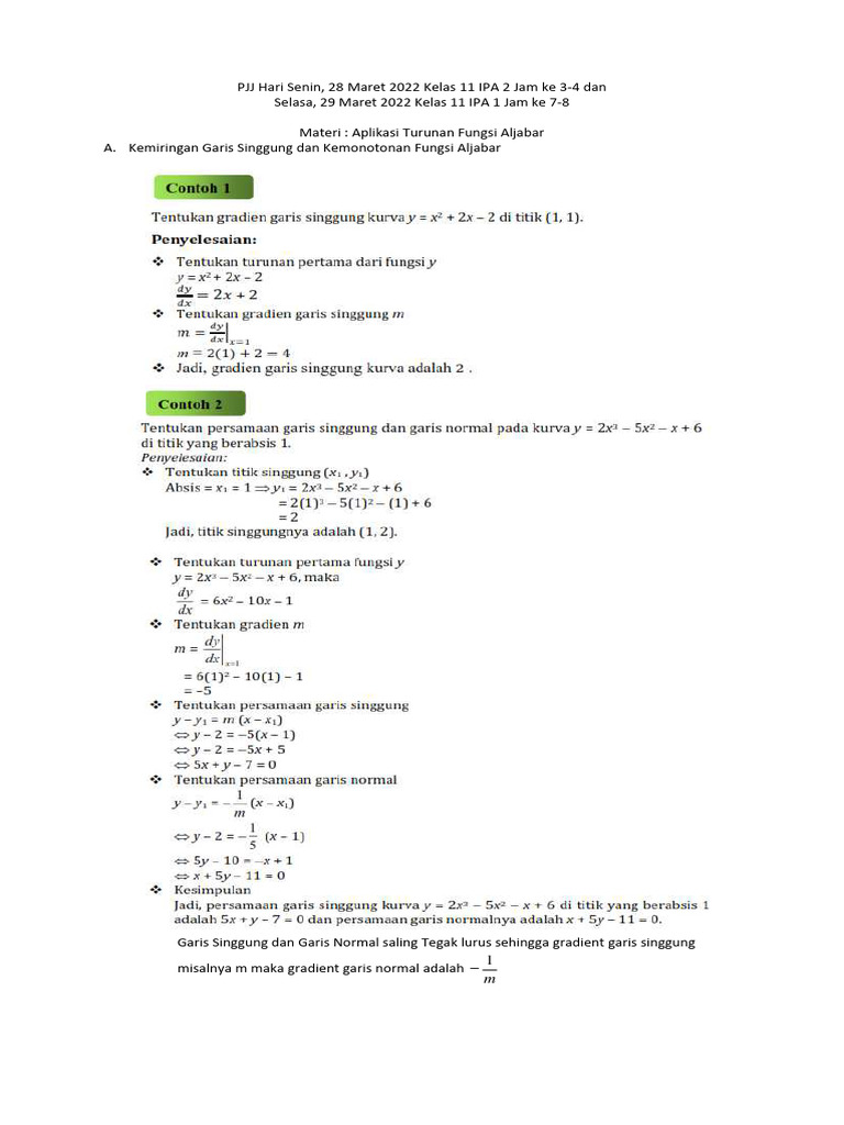 Materi PJJ Klas 11 Ipa 1 Dan 2 TGL 28 Dan 29 Maret 22 | PDF