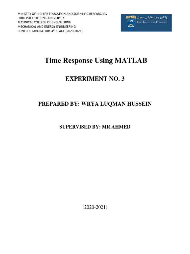 Control Lab 3 | PDF | Matlab | Computer Engineering