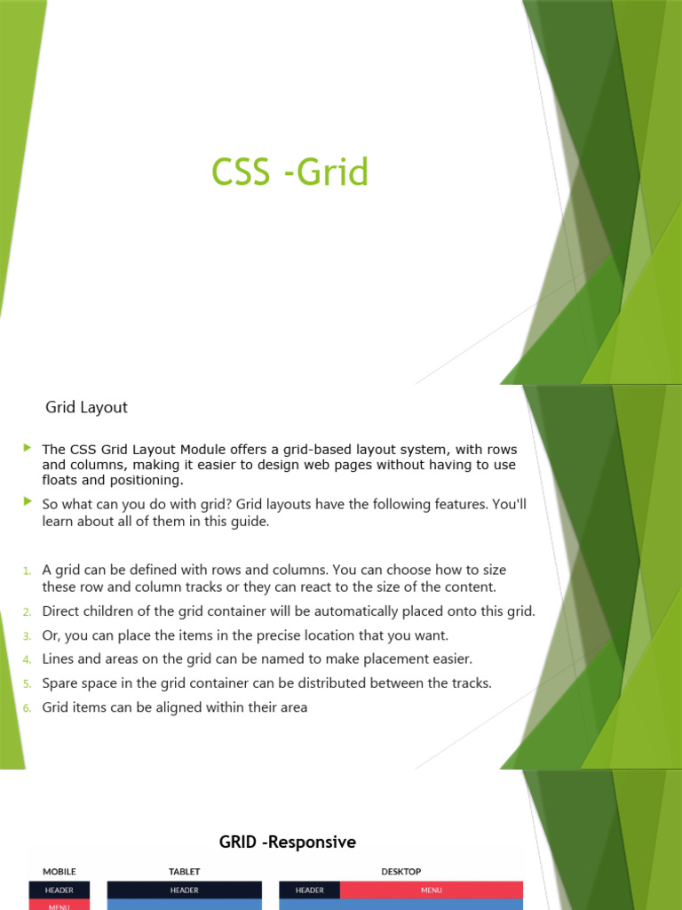 CSS - Grid | PDF | Page Layout | Web Design