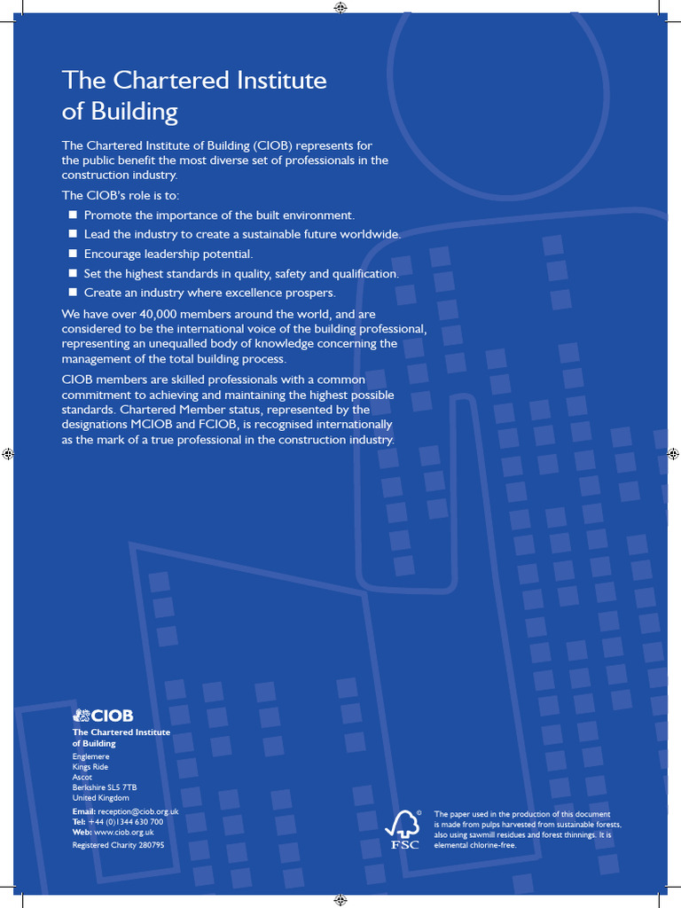 The Chartered Institute of Building | PDF | Occupational Safety And ...