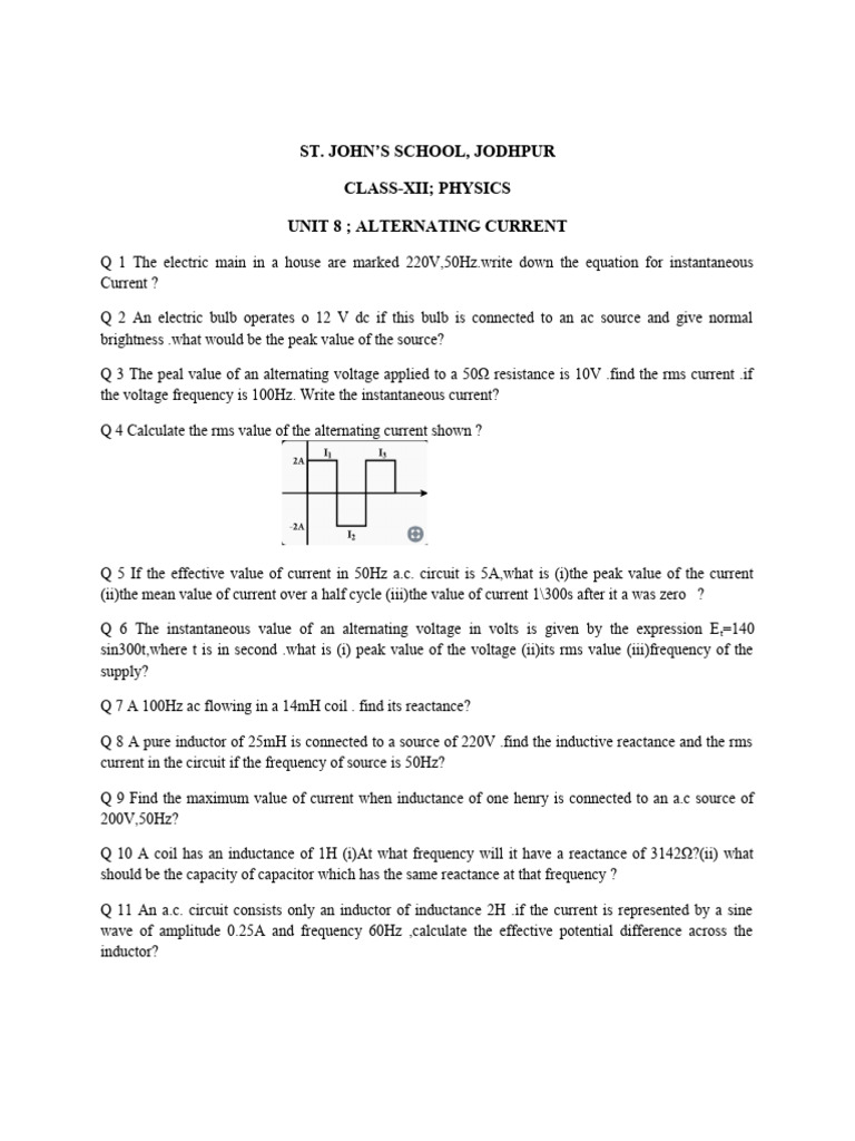 Alternating Emf And Current Pdf Inductor Series And Parallel Circuits 