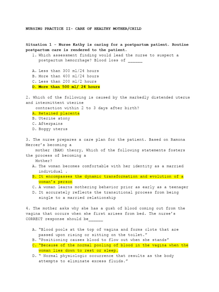 Nle NP Ii Answer Key November 2021 Actual Board Exam 3 2 | PDF ...
