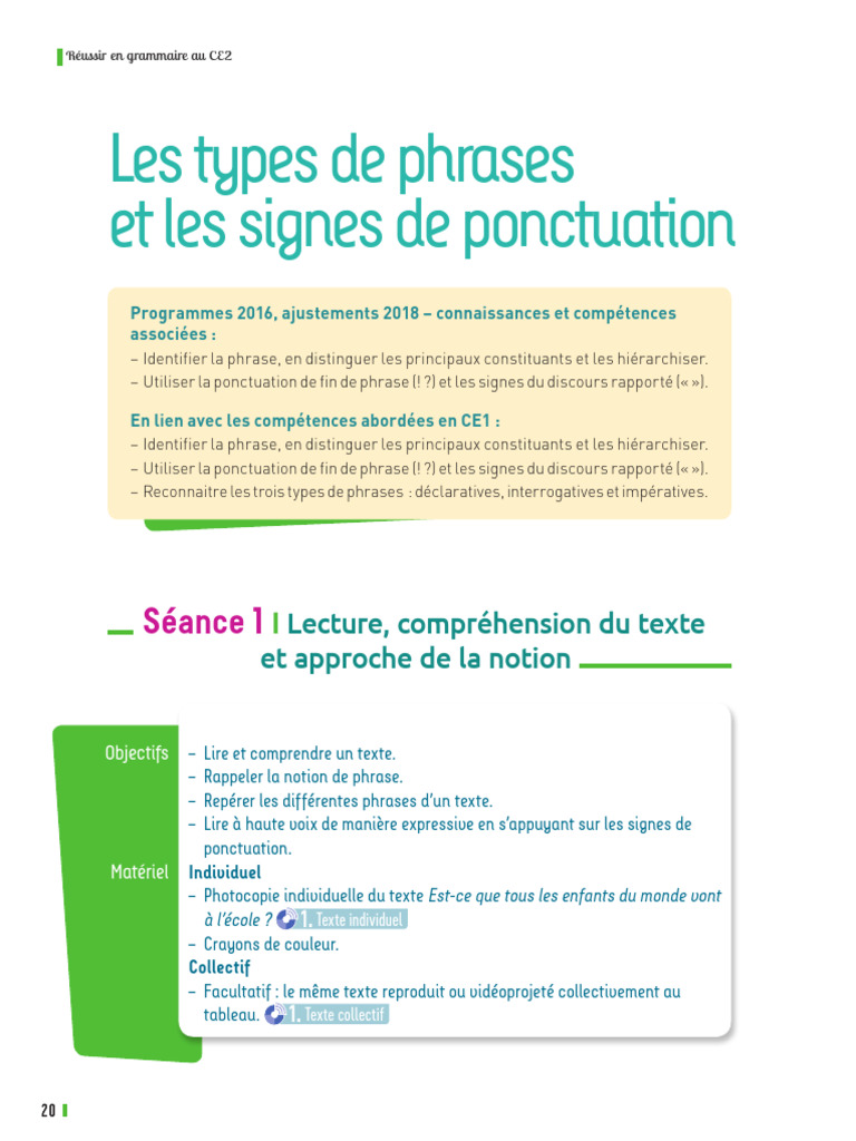 Signes de ponctuation au CE2 | PDF | Ponctuation | Phrase