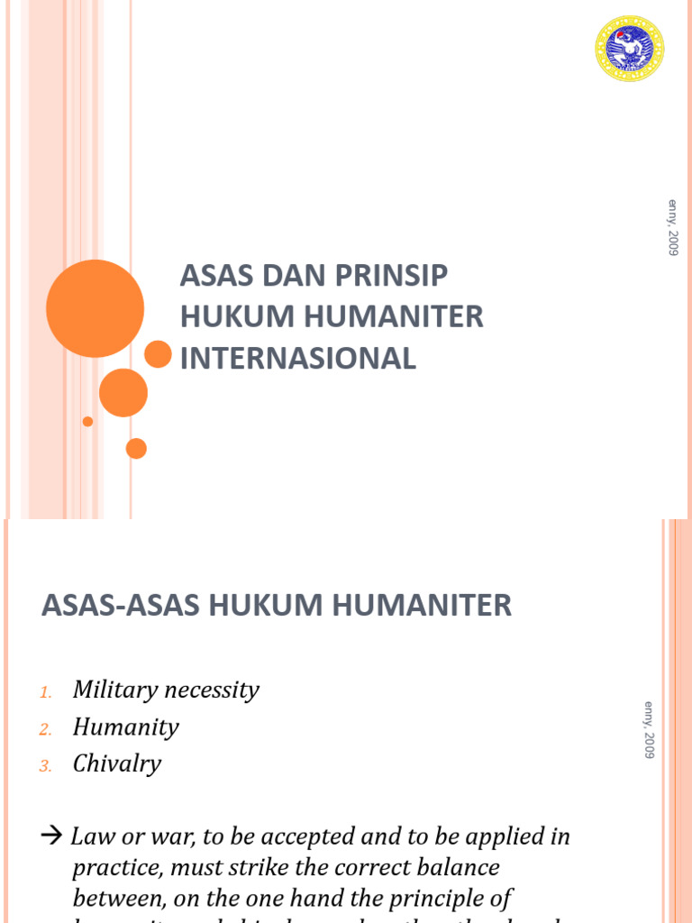 V. Prinsip-Prinsip Hukum Humaniter Internasional | PDF | Politik | Hukum