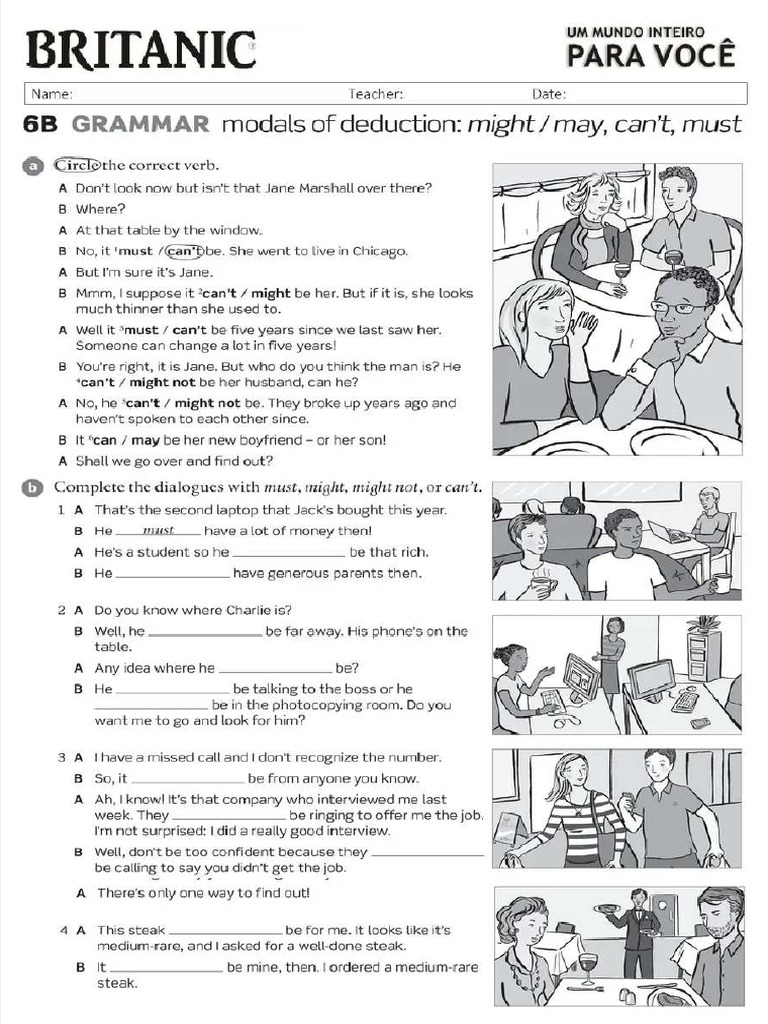 6b1 Intermediate Grammar Modals of Deduction | PDF