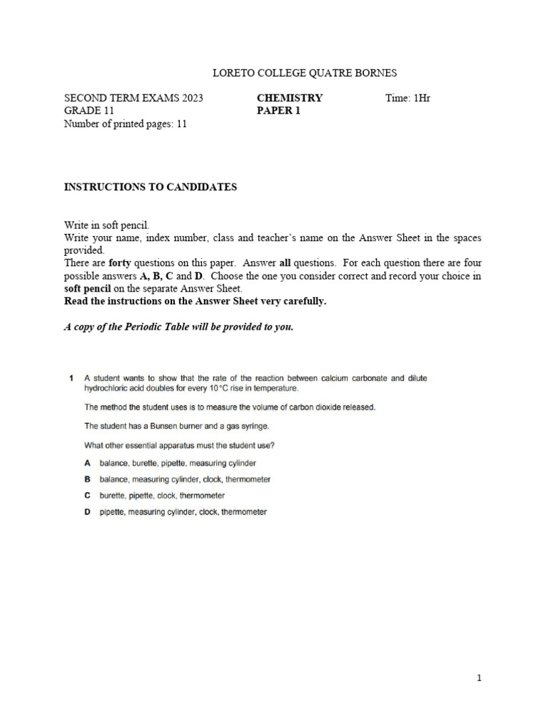 Grade 11 2023 Paper 1 2nd Term | PDF