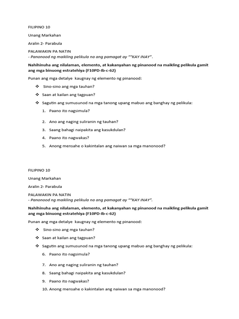 PALAWAKIN PA NATIN-aCTIVITY SHEET | PDF