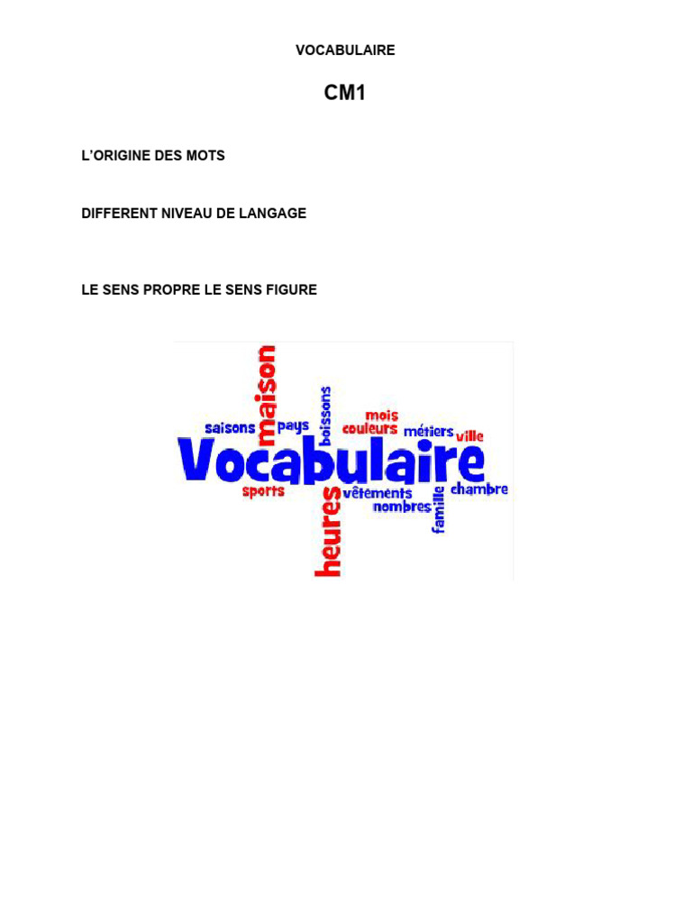 Niveaux de langage et origine des mots | PDF | Langue française ...