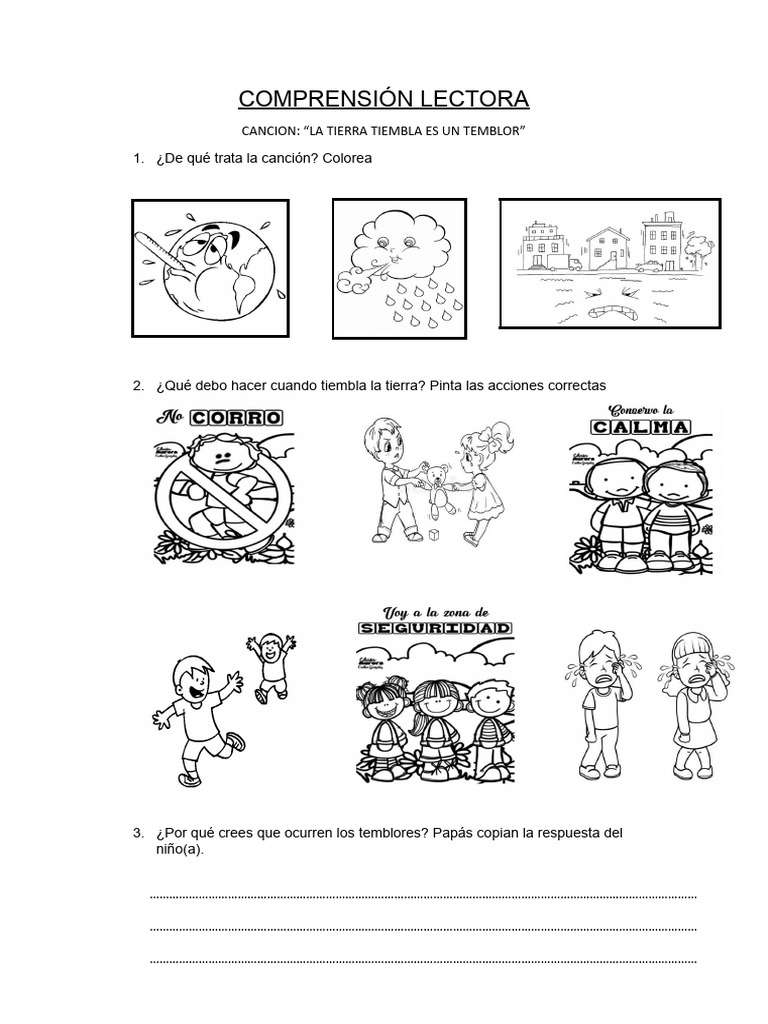 COMPRENSIÓN LECTORA Sismo | PDF