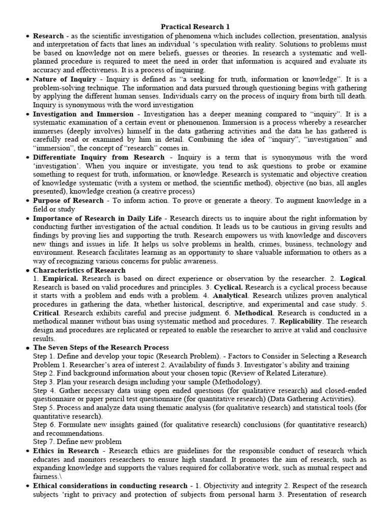 Practical Research 1 | PDF | Methodology | Knowledge