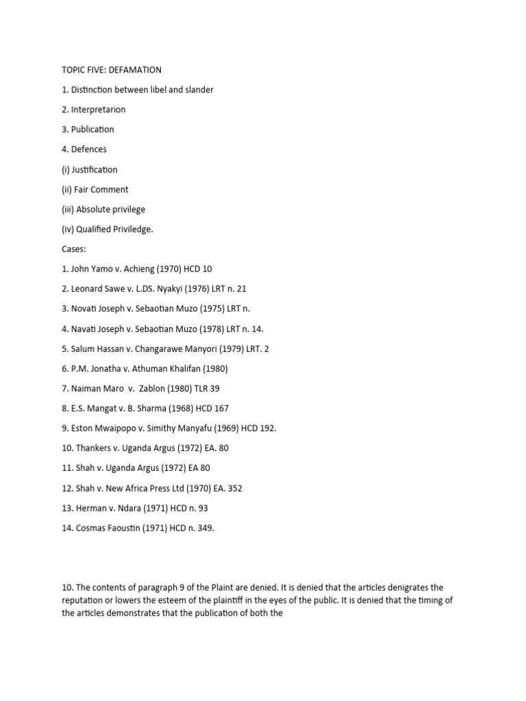 DEFAMATION | PDF | Defamation | Lawsuit