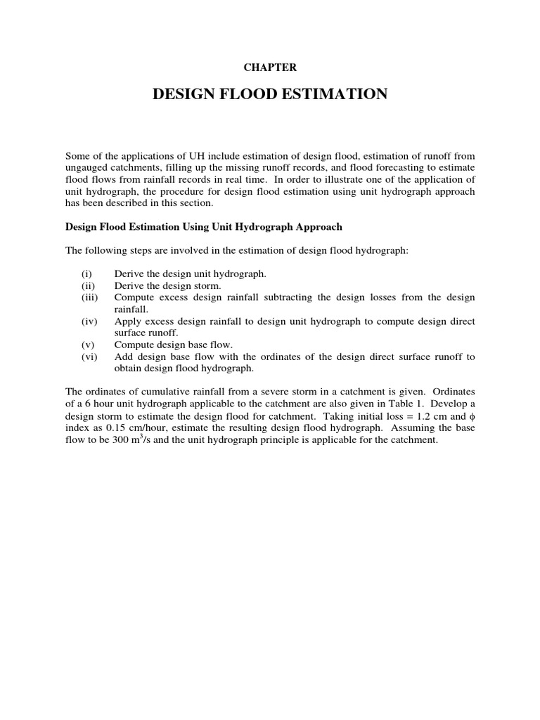 Dks Design Flood Estimation Pdf Flood Earth Sciences