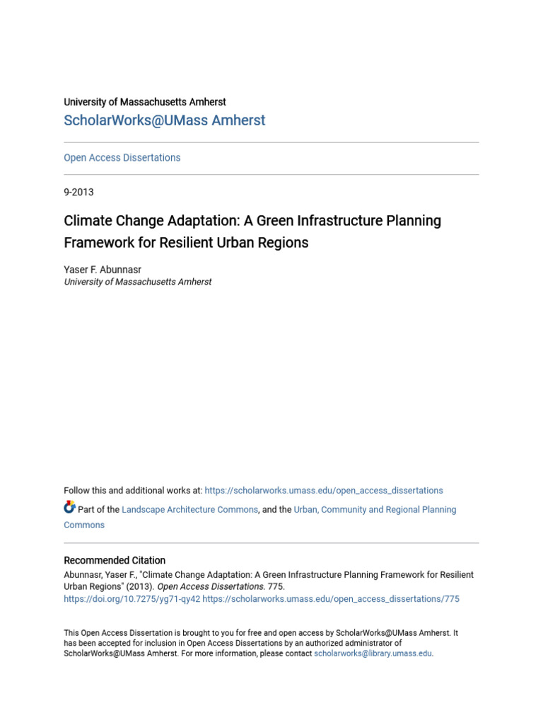 Climate Change Adaptation - A Green Infrastructure Planning Framew ...