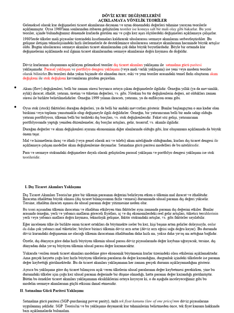 Bolum14 Doviz Kuru Teorileri | PDF