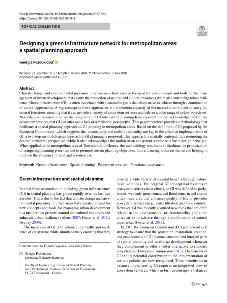 Designing A Green Infrastructure Network For Metropolitan Areas | PDF ...