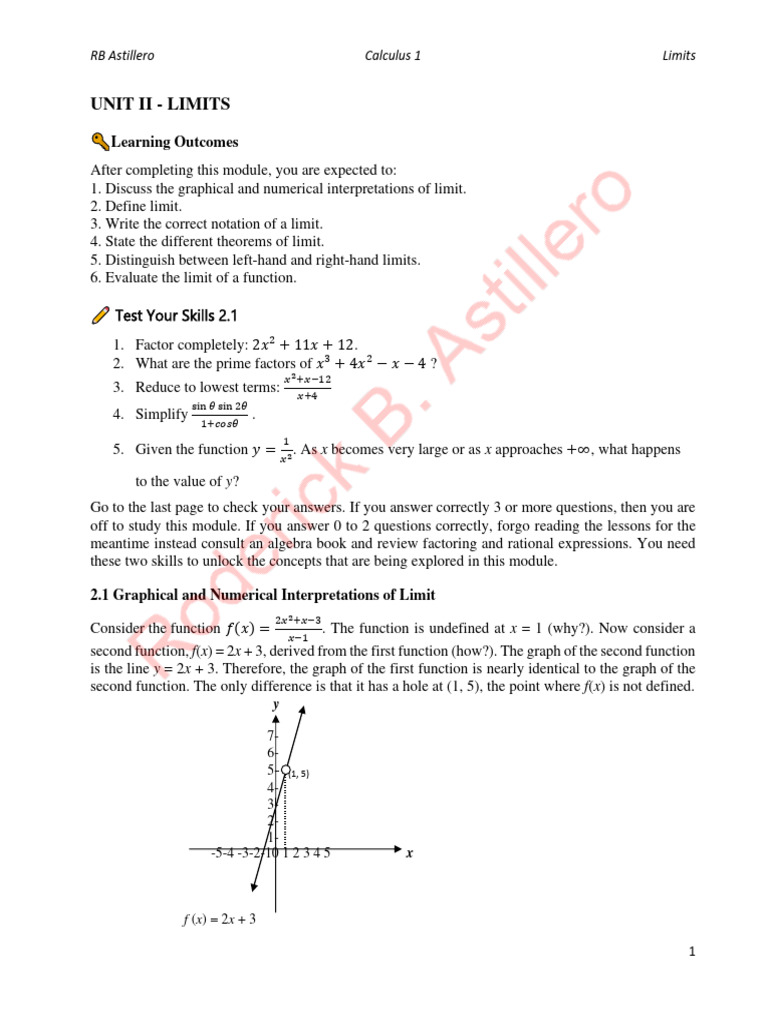 Unit2 Limits | PDF | Function (Mathematics) | Trigonometry