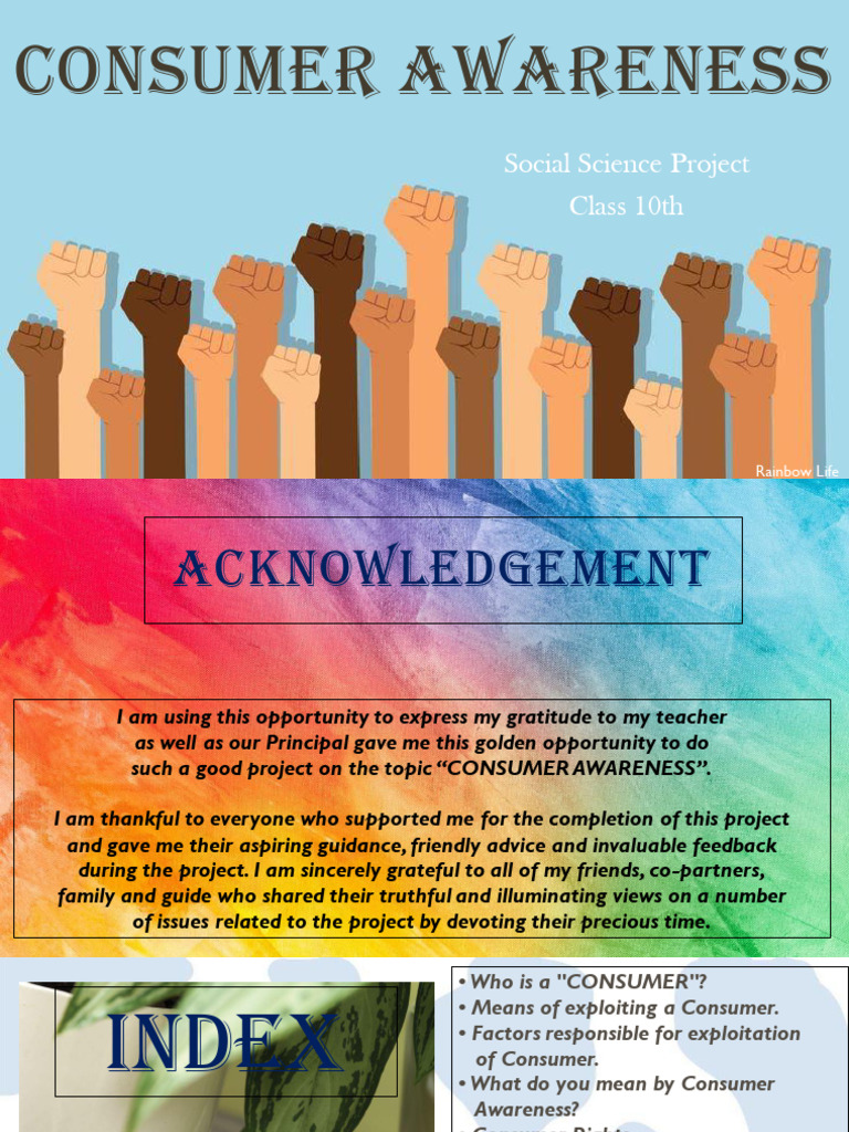 Consumer Awareness: Social Science Project Class 10th | PDF | Sales ...