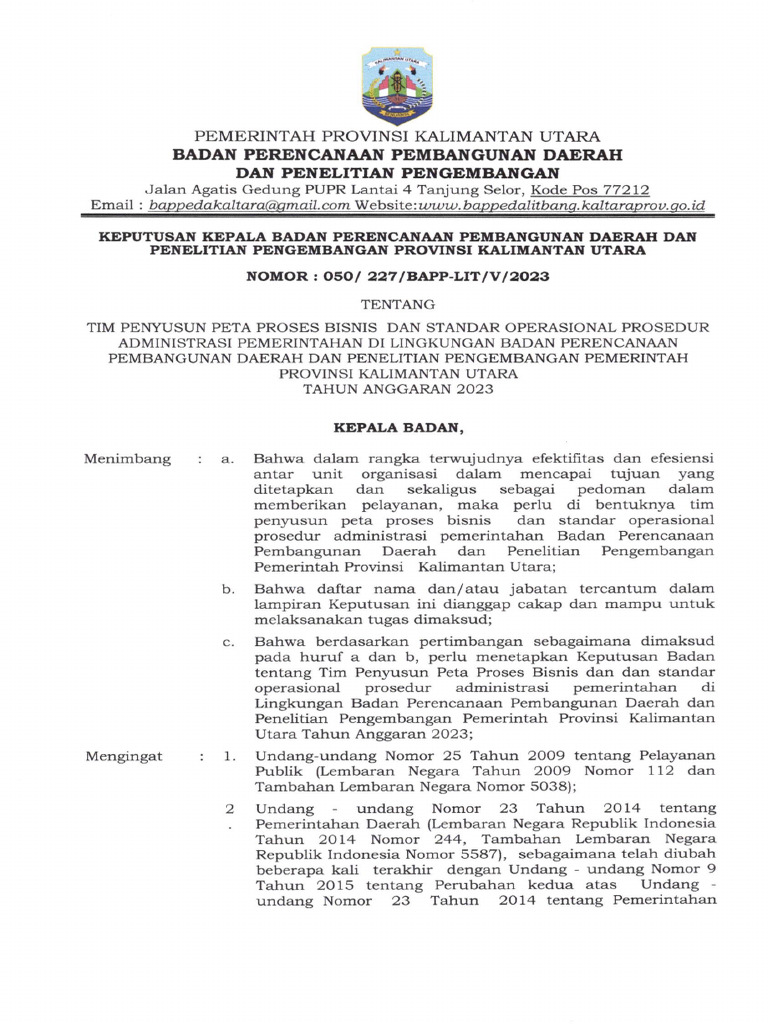 SK Tim Probis Dan Sop | PDF