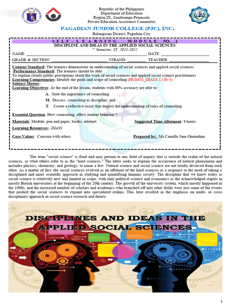 Dias Humms 12 I Week 1 2 | PDF | Counseling Psychology | Psychotherapy
