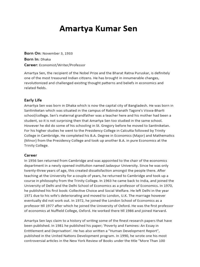Amartya Kumar Sen 111 | PDF | Poverty | Poverty & Homelessness Amartya Kumar Sen 111 | PDF | Poverty | Poverty & Homelessness