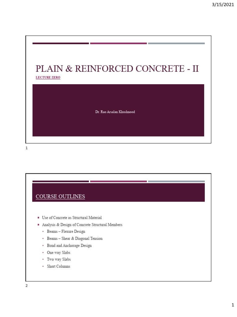 PRC-II Lec 1 | PDF | Beam (Structure) | Strength Of Materials PRC-II Lec 1 | PDF | Beam (Structure) | Strength Of Materials