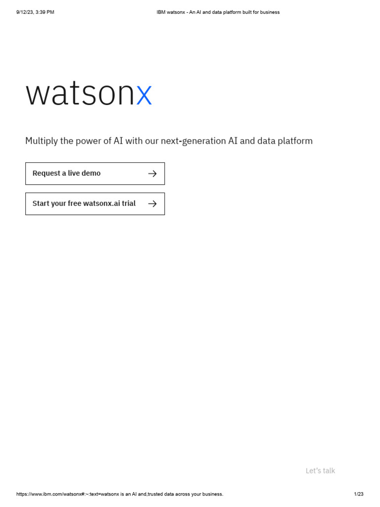 IBM Watsonx | PDF | Artificial Intelligence | Intelligence (AI) & Semantics
