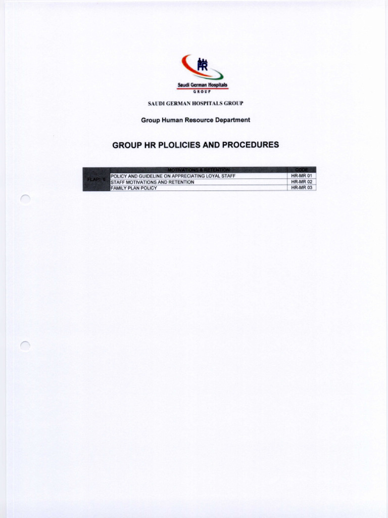 SGH GROUP POLICIES - Motivation and Retention | PDF