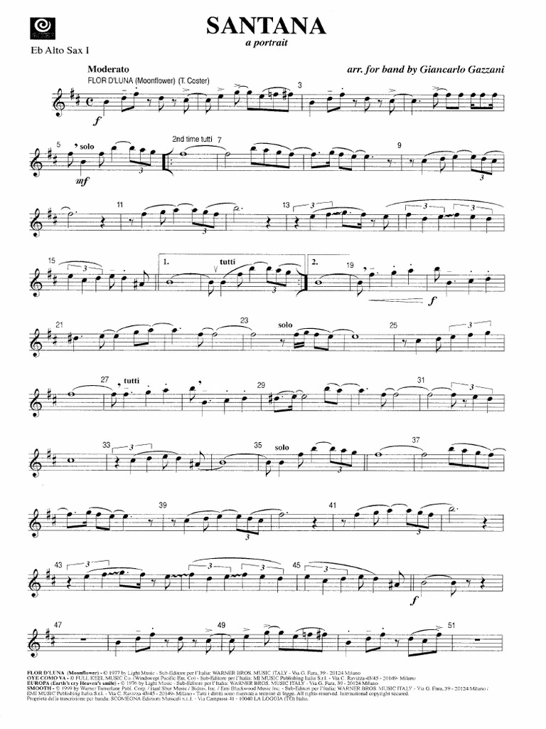 Santana a Portrait - Arreglo Giancarlo Gazzani (Arrastrado) | PDF