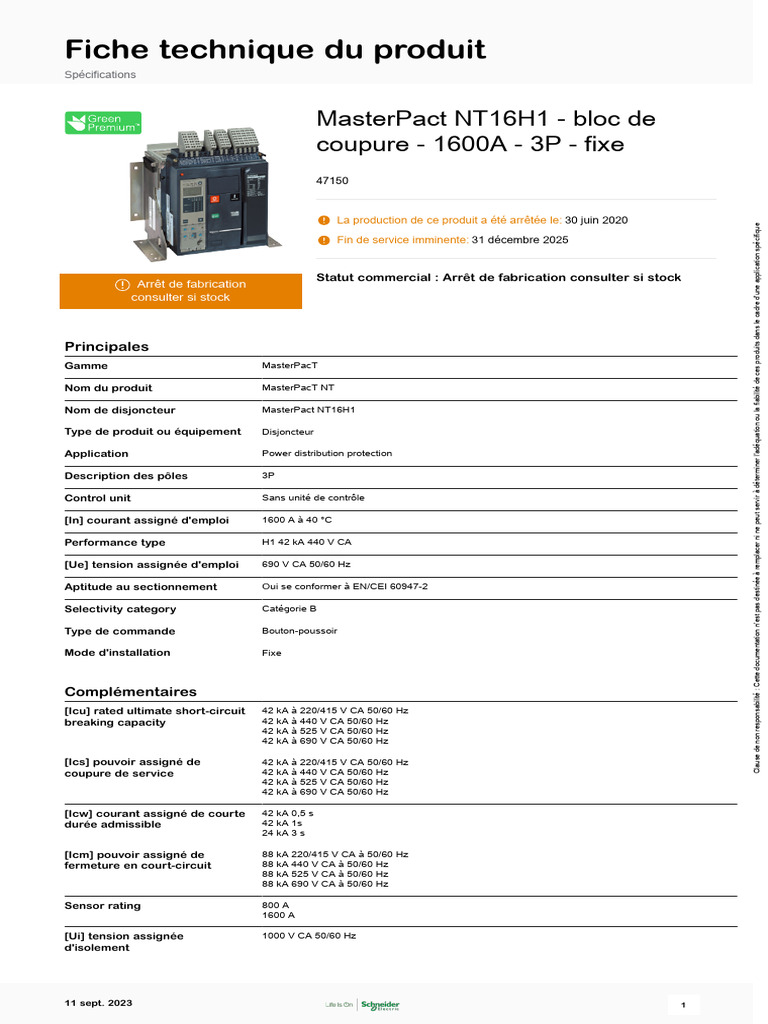 MasterPacT NT - 47150 | PDF | La nature | Électromagnétisme