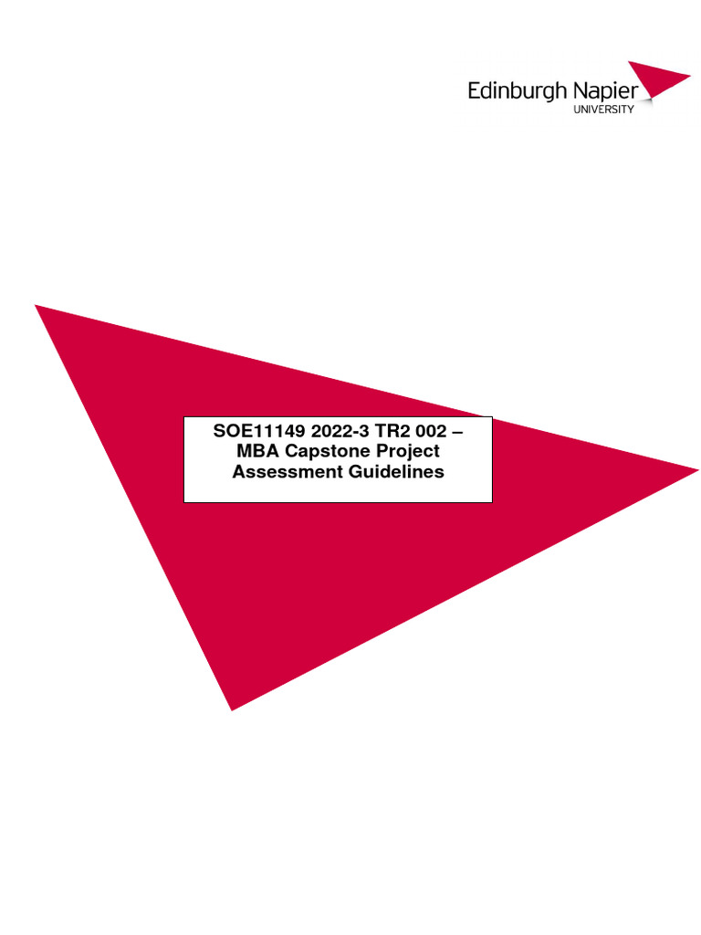 MBA Capstone Project Assessment Guidelines | PDF | Plagiarism | Methodology
