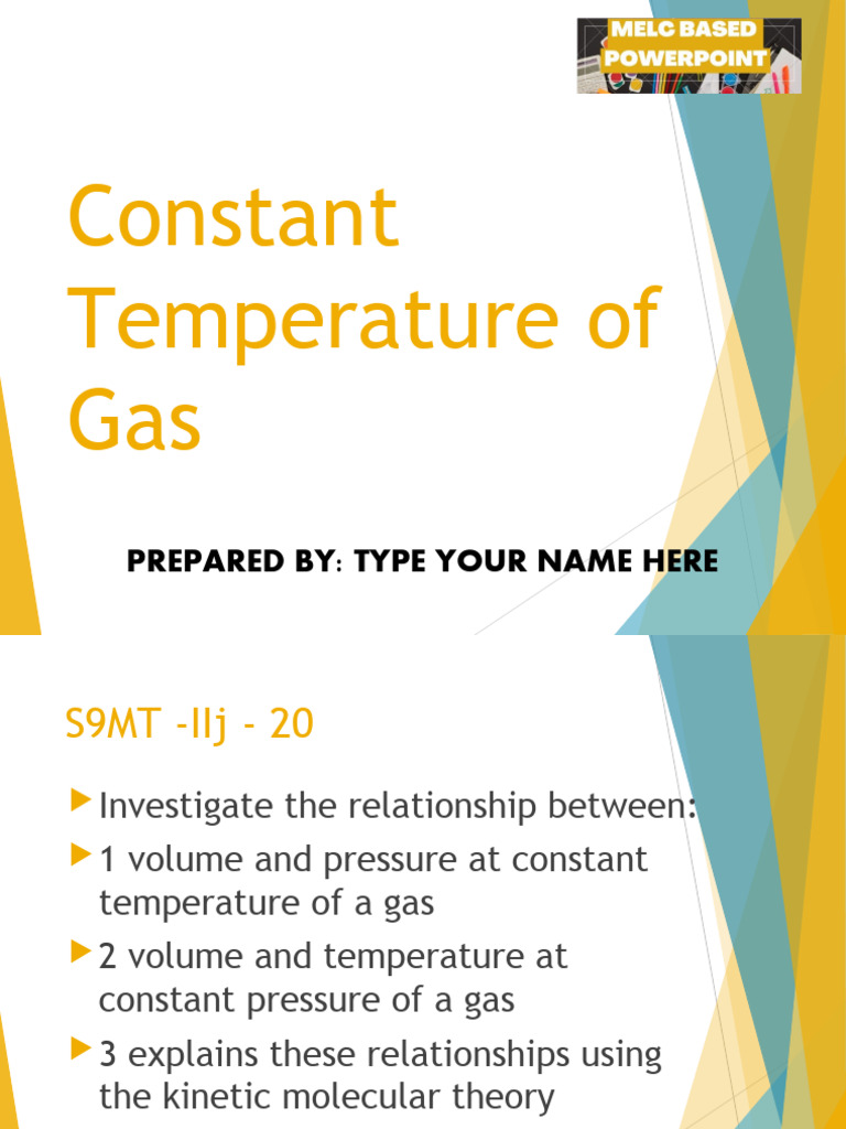 G10 Science Q4 - Week 1-2-Constant Temp of Gas | PDF | Gases | Temperature