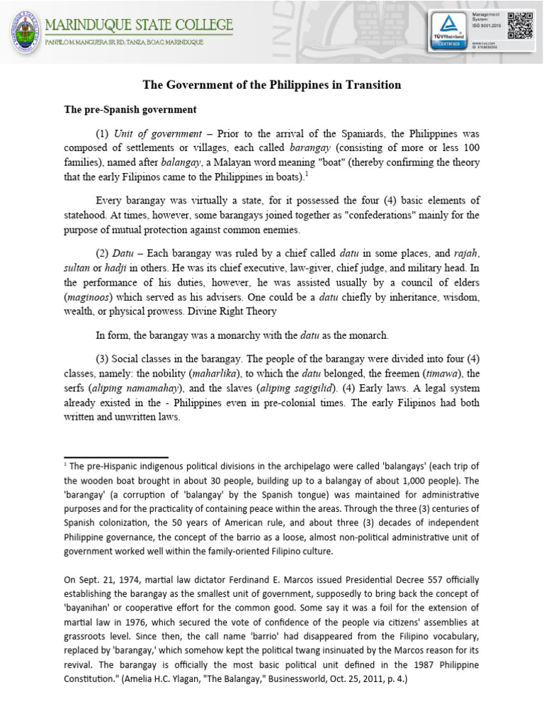 Overview of Philippine Government Structure | PDF | President Of The ...