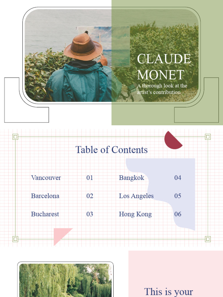 Claude Monet Contribution Art Presentation Green Variant | PDF ...