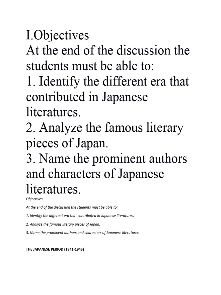 The Japanese Period | PDF | Poetry | Japanese Language