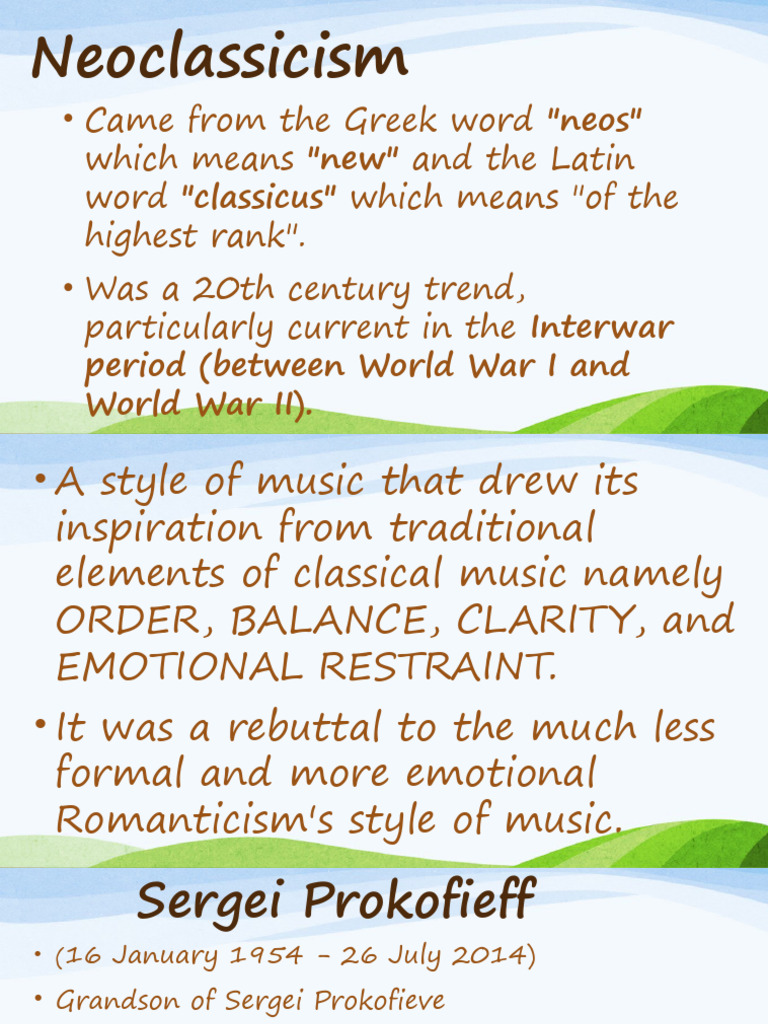 Neoclassicism | PDF | Classical Music | Performing Arts