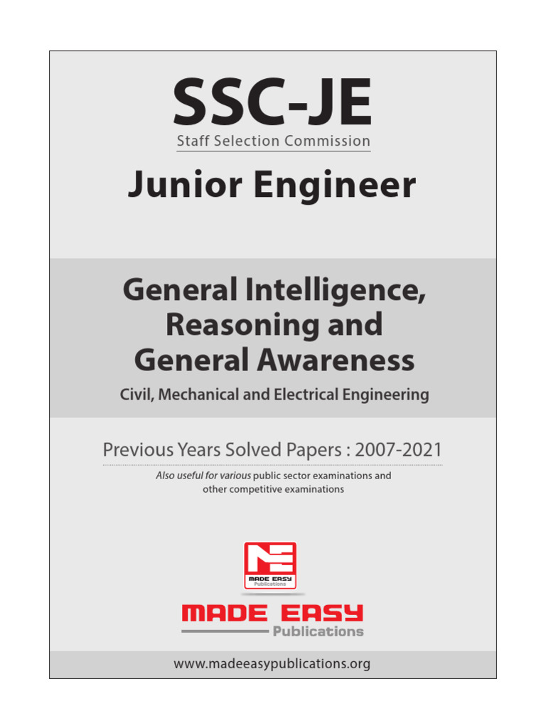 SSC-JE Non-Tech Book 2021 Sample Pages | PDF | Reason | Intelligence SSC-JE Non-Tech Book 2021 Sample Pages | PDF | Reason | Intelligence