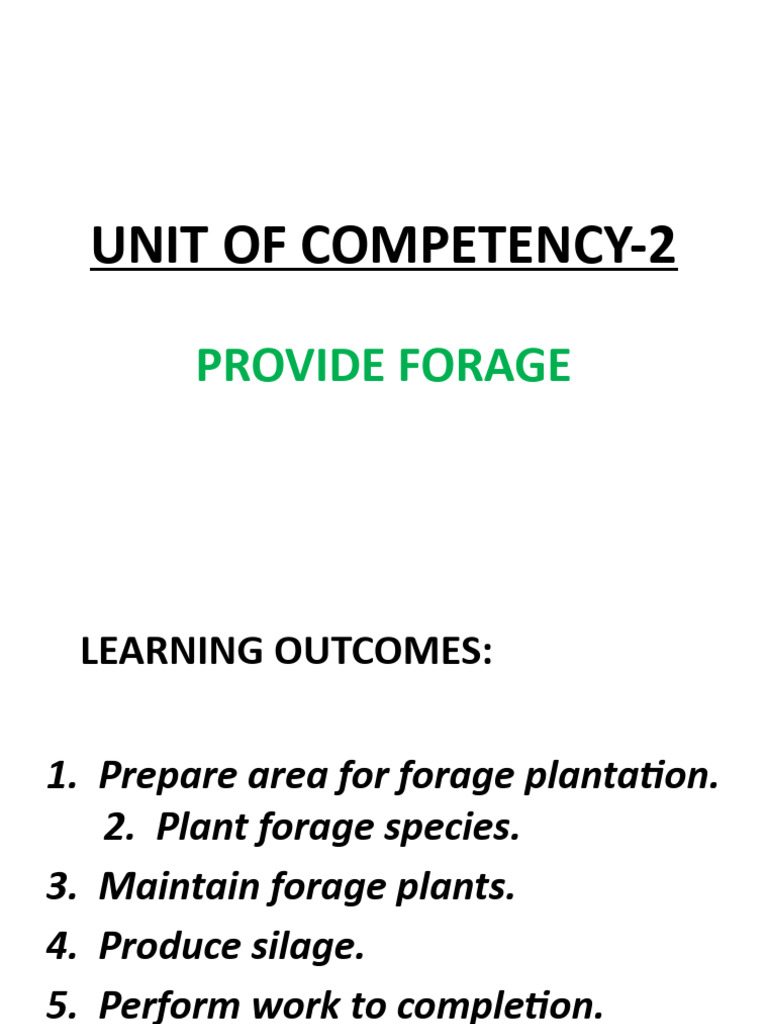 Ruminants (Unit of Competency-2) | PDF | Plant Nutrition | Fertilizer