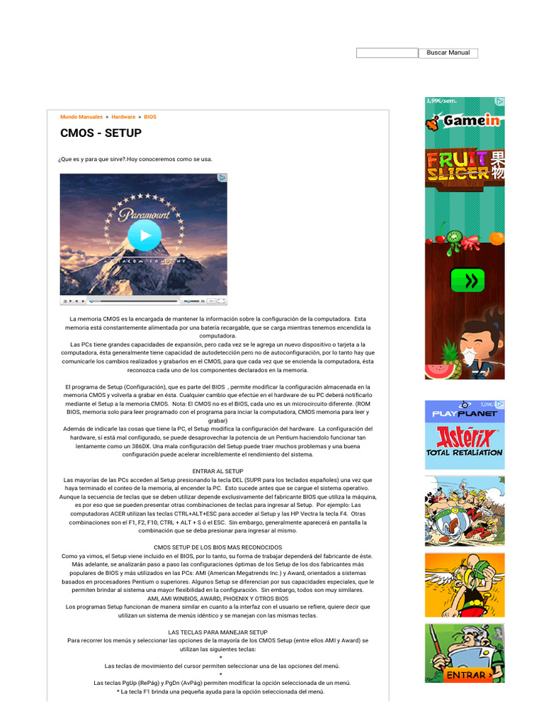 Manual CMOS - SETUP - BIOS | PDF | Bios | Arranque