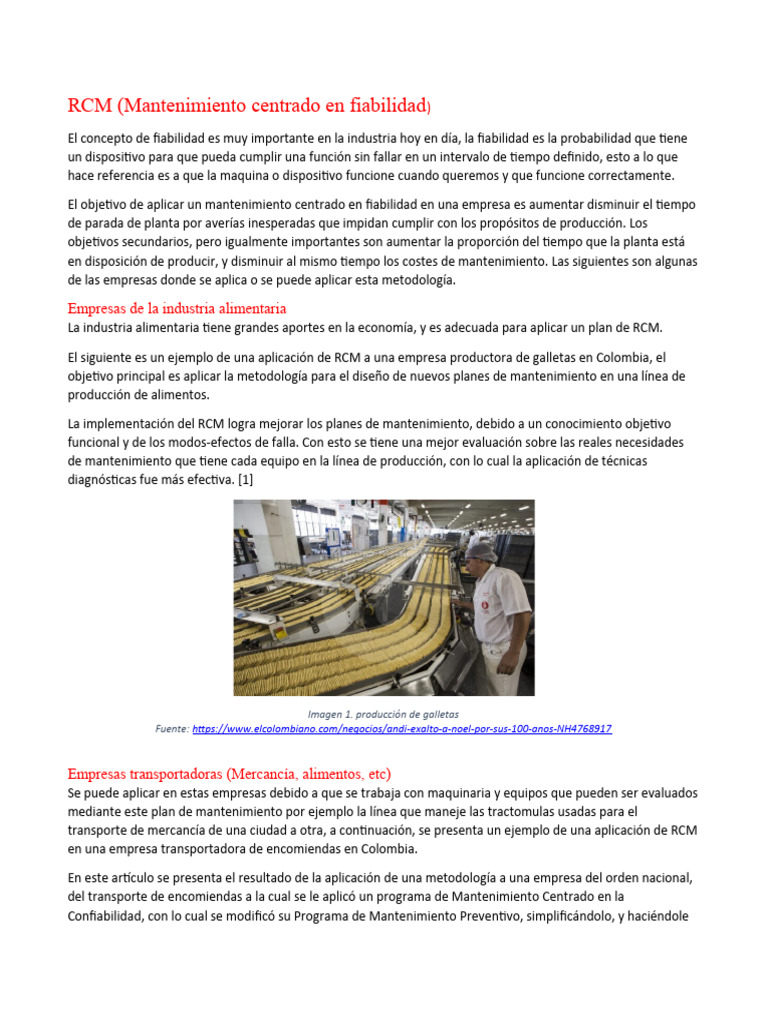 Mantenimiento Rcm Resumen Pdf Ingeniería De Confiabilidad Economias