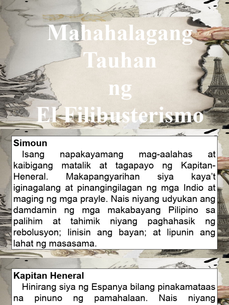 Mga Tauhan NG El Fili | PDF